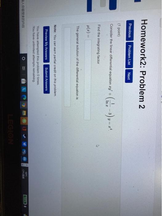 Solved Homework2: Problem 2 Previous Problem List Next (1 | Chegg.com