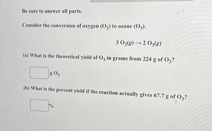 Solved Be sure to answer all parts. Consider the conversion | Chegg.com