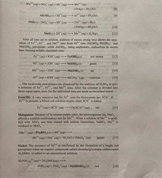 Solved EXPERIMENT REPORT SHEET Abbreviated Qualitative | Chegg.com