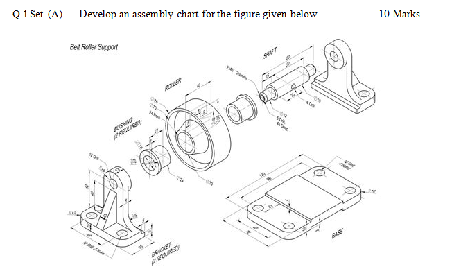 Solved Q. 1 ﻿Set. (A) ﻿Develop an assembly chart for the | Chegg.com