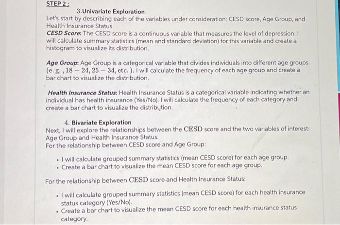 Solved STEP 1: To complete this exploratory data analysis | Chegg.com