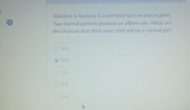 Solved Albinism in humans is controlled by a recessive gene. | Chegg.com