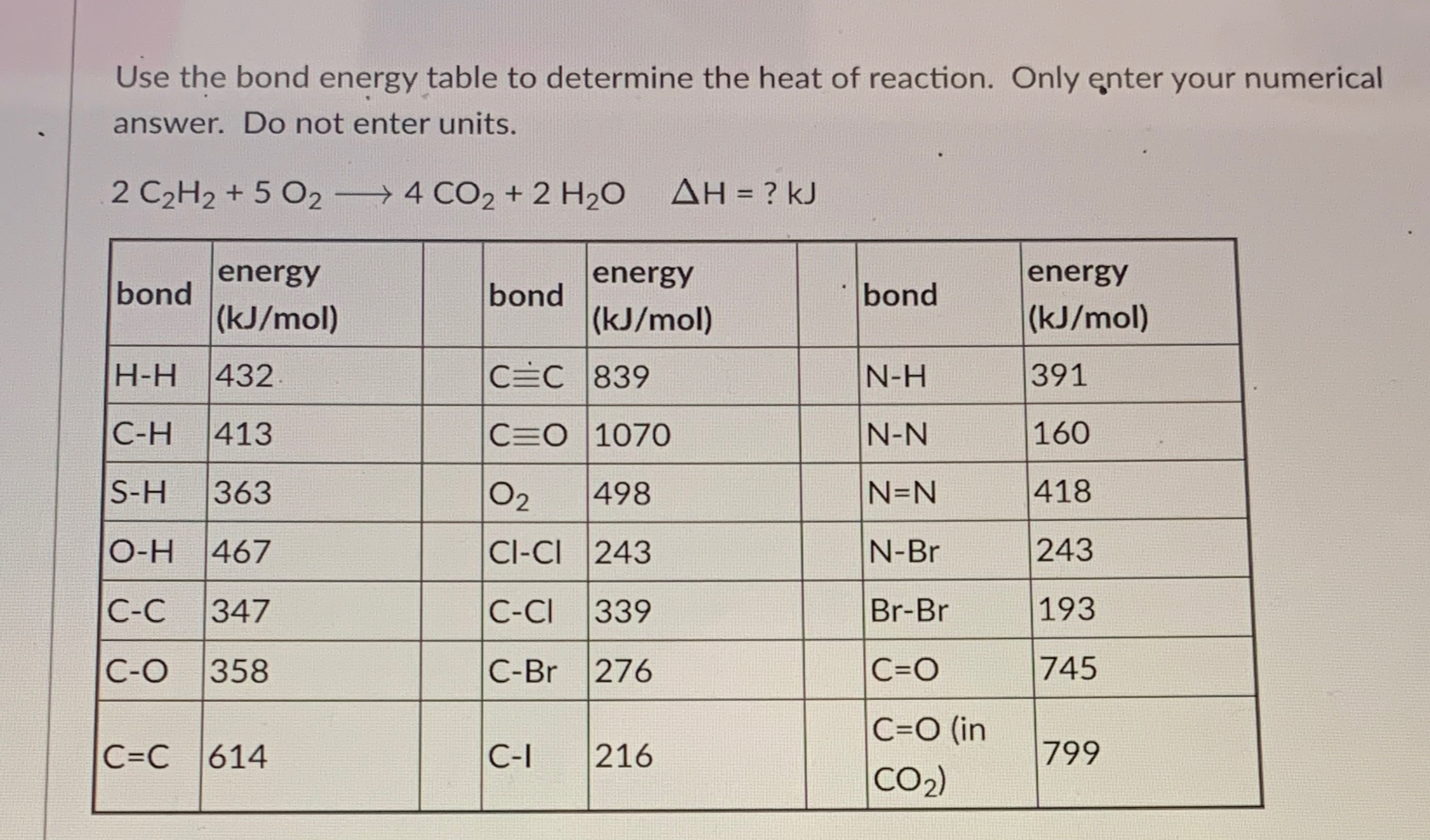 Solved ANSWER ASAP PLEASE!! Use the bond energy table to | Chegg.com