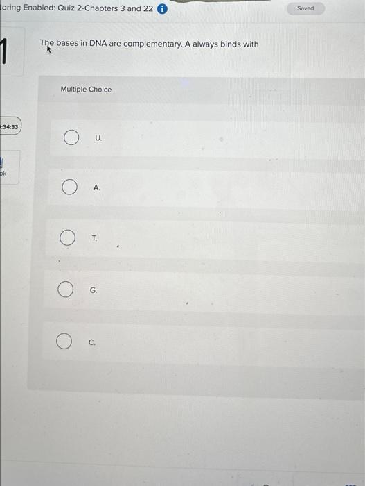 Solved toring Enabled: Quiz 2-Chapters 3 and 22 1 :34:33 ok | Chegg.com
