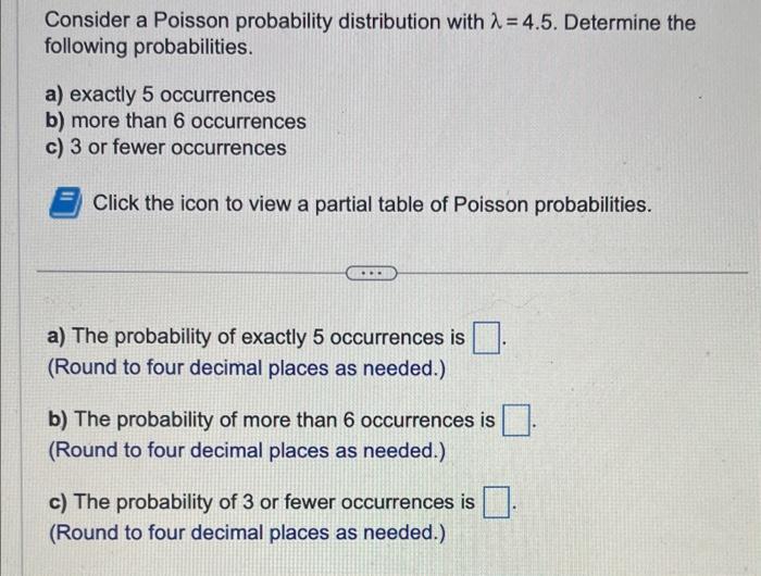 Solved Consider a Poisson probability distribution with | Chegg.com