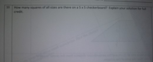 Solved 10 How many squares of all sizes are there on a 5 x 5 | Chegg.com