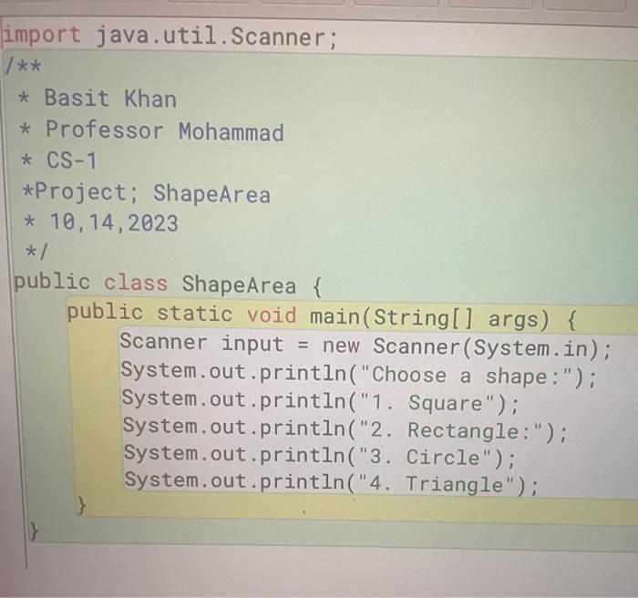 Solved can you demonstrate OOP for this shape project using | Chegg.com