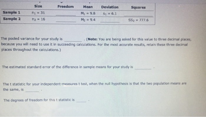 Solved 5. Differentiating pooled variance and the estimated | Chegg.com