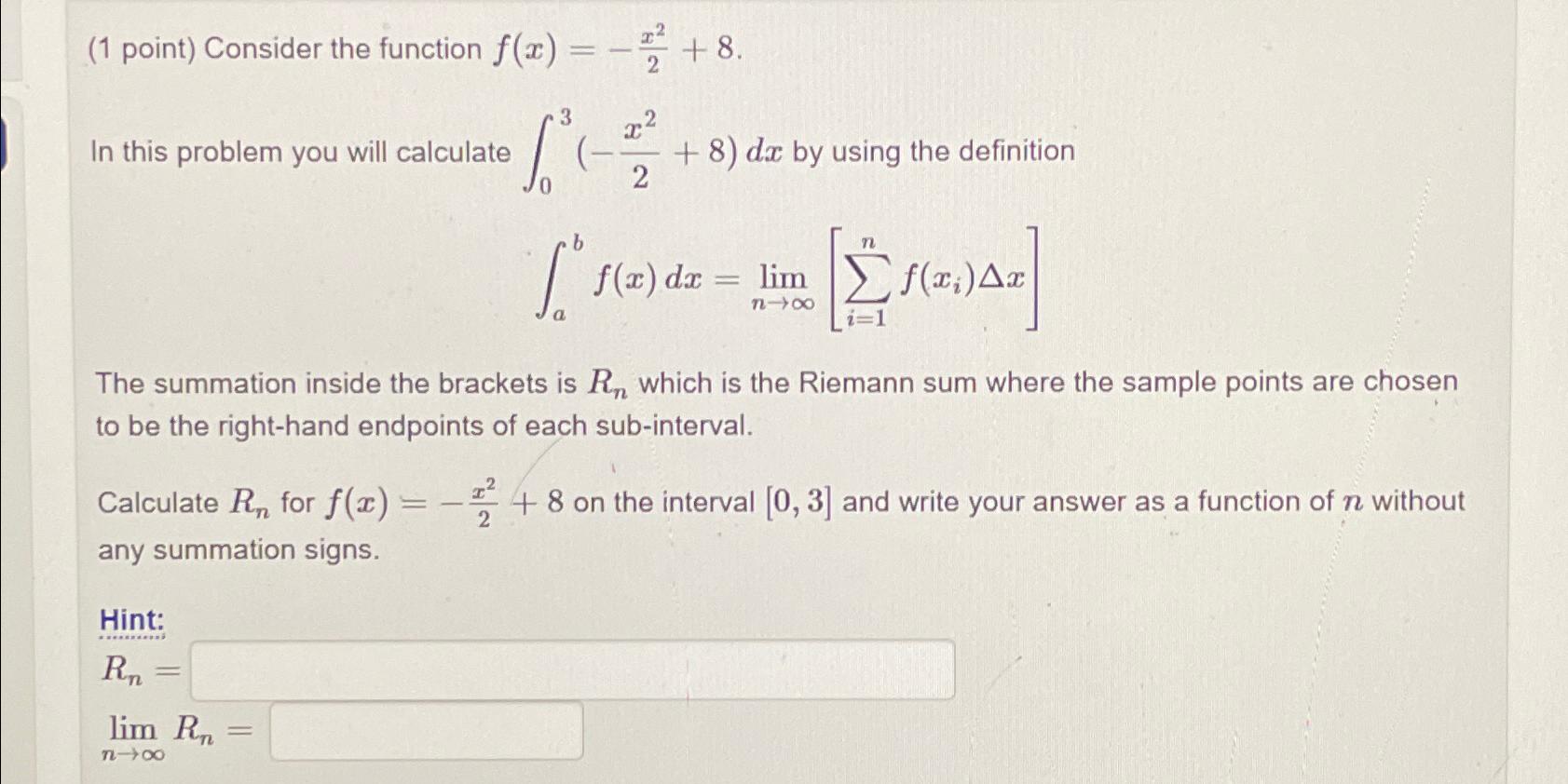 Solved 1 ﻿point ﻿consider The Function F X X22 8in This