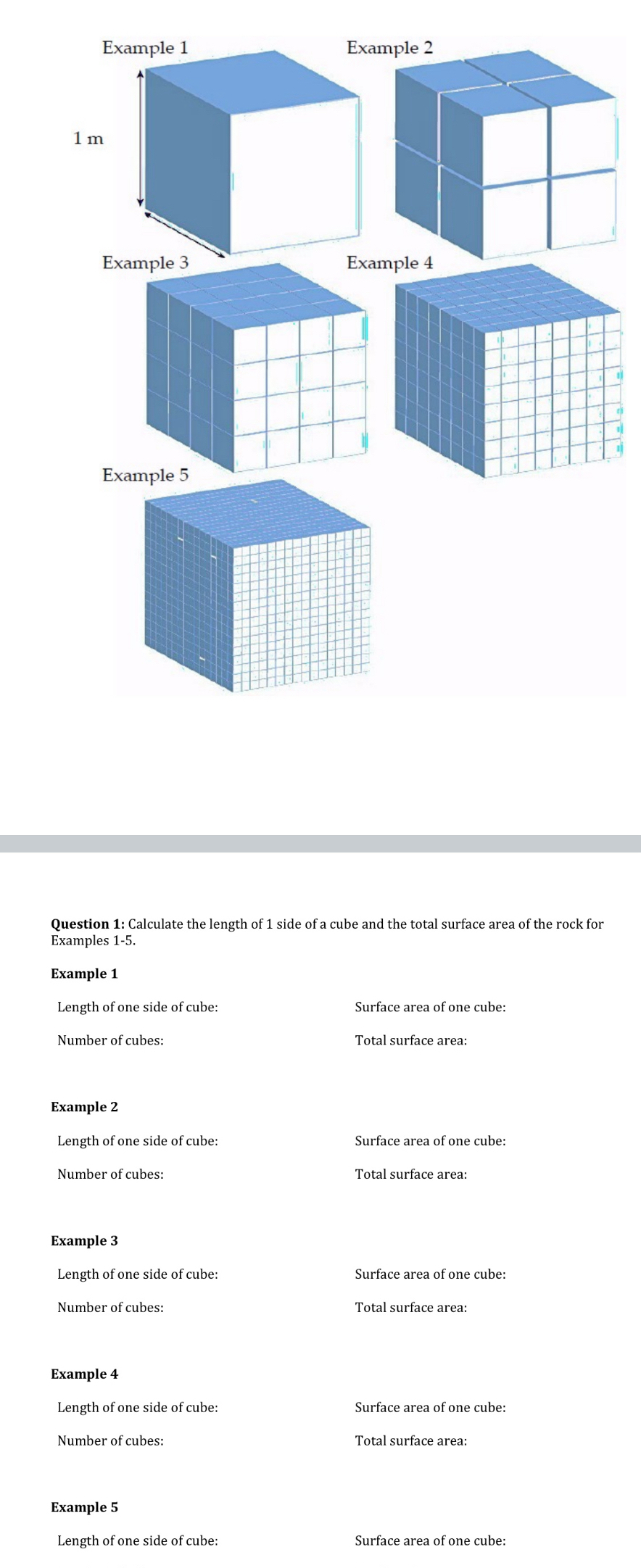 Question 1: Calculate the length of 1 ﻿side of a cube | Chegg.com