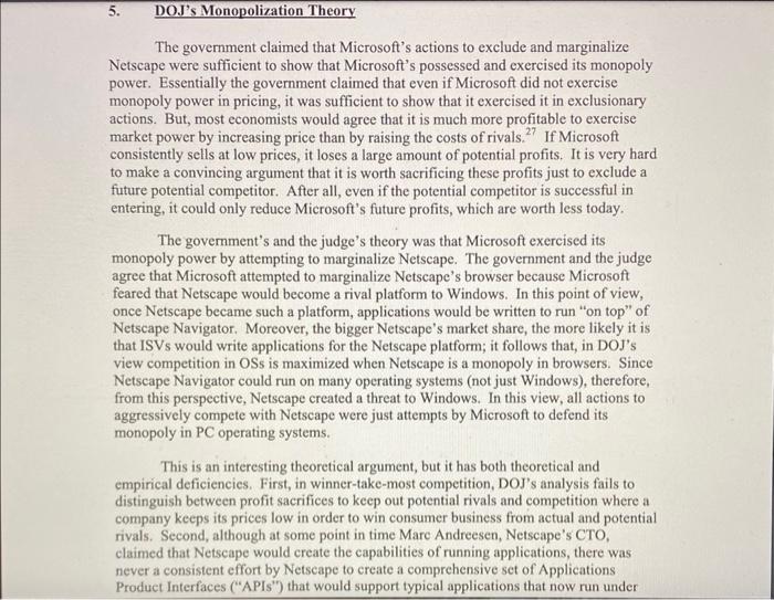 Solved Microsoft Case Study: Nicholas Economides "The | Chegg.com