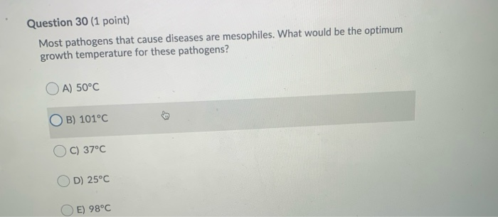 Solved Question 30 (1 point) Most pathogens that cause | Chegg.com