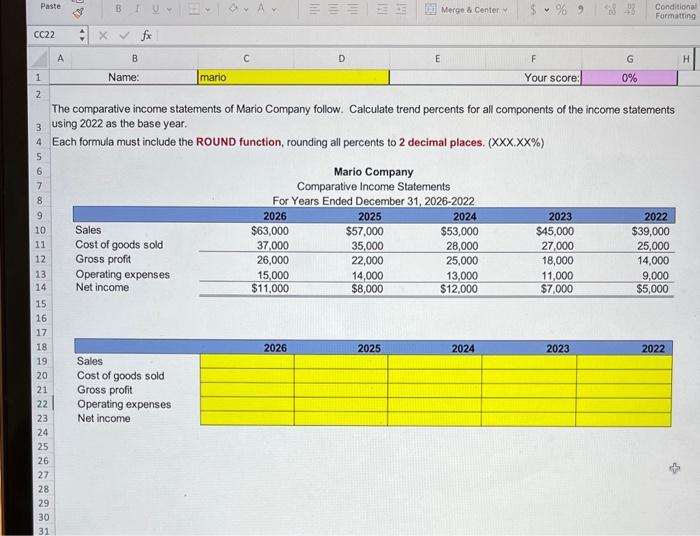Solved The comparative income statements of Mario Company | Chegg.com