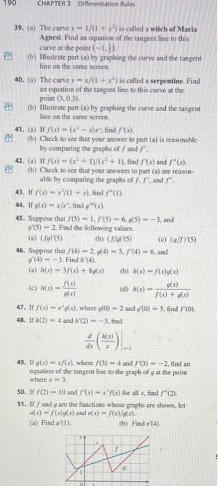 Solved 39. (a) The curve y=1/(1+x2) is called a witch of | Chegg.com