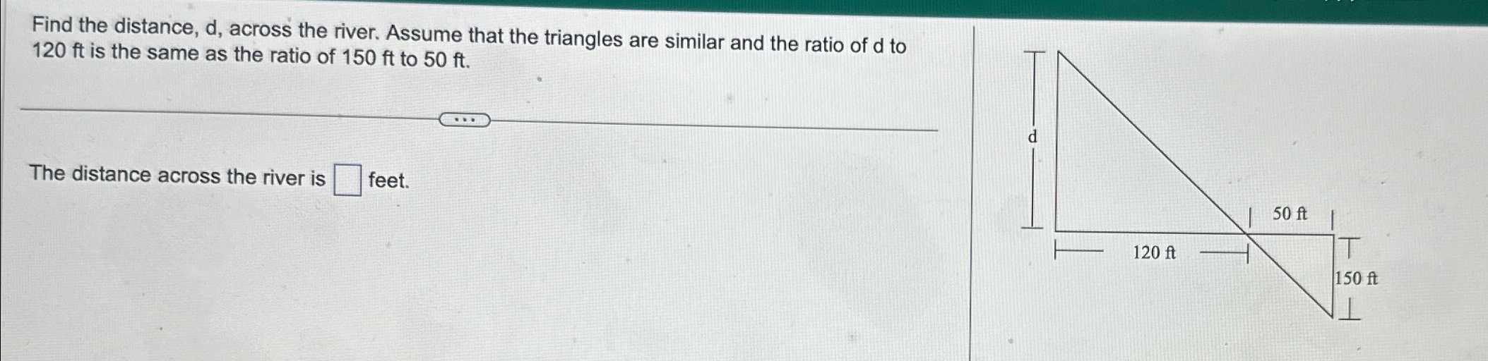 Solved Find the distance, d, ﻿across the river. Assume that | Chegg.com