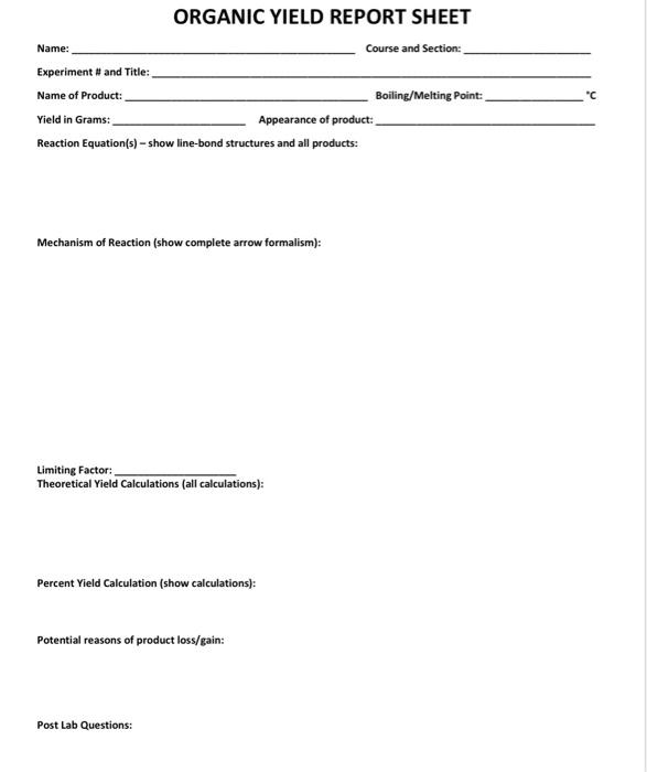 Please follow the instructions and complete Yield | Chegg.com