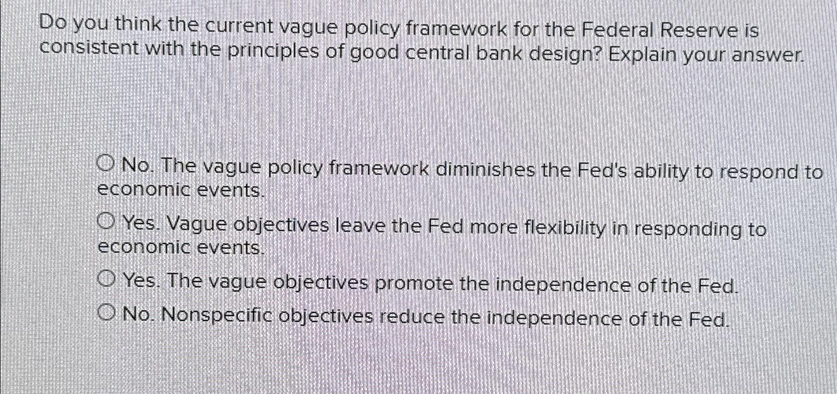 Solved Do you think the current vague policy framework for | Chegg.com
