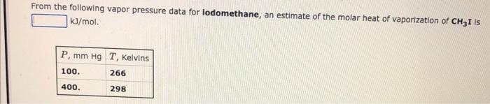 Solved Clausius-Clapeyron Equation The variation of vapor | Chegg.com