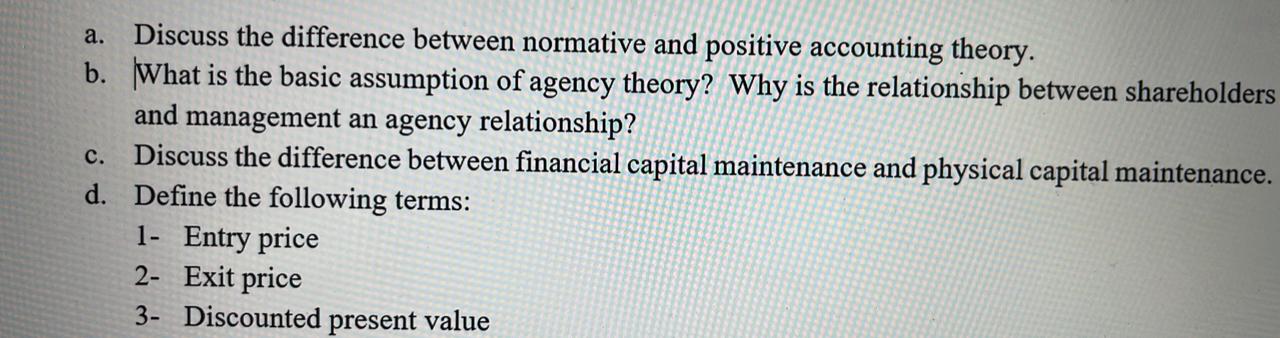 Solved a. ﻿Discuss the difference between normative and | Chegg.com