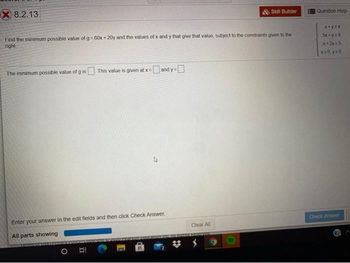 Solved Skil Builder Question Help X 8.2.13 x.y24 Find the | Chegg.com