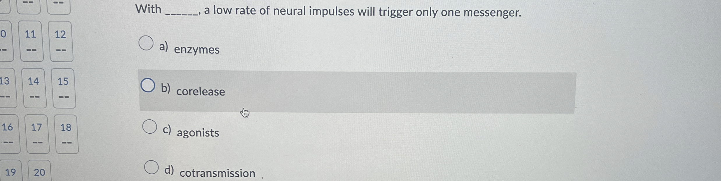 Solved With ﻿a low rate of neural impulses will trigger | Chegg.com