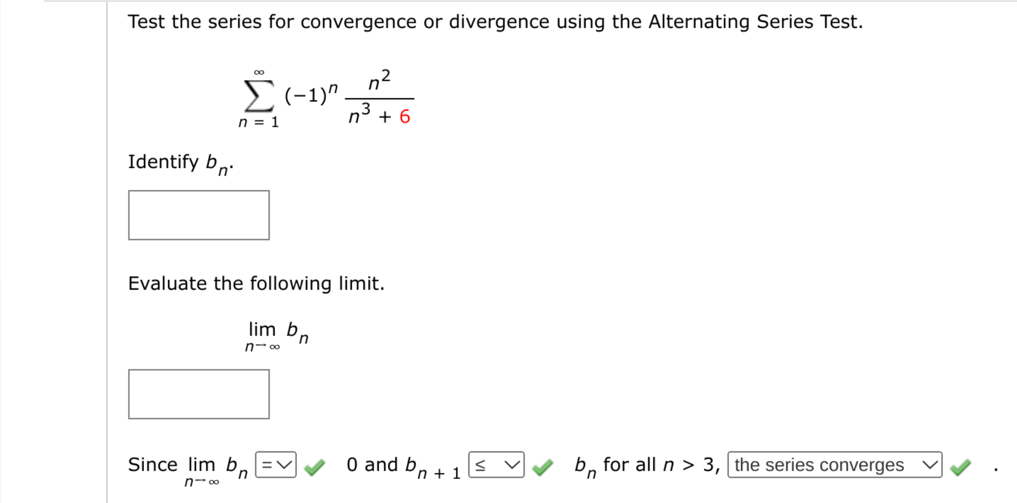 Solved Test the series for convergence or divergence using | Chegg.com