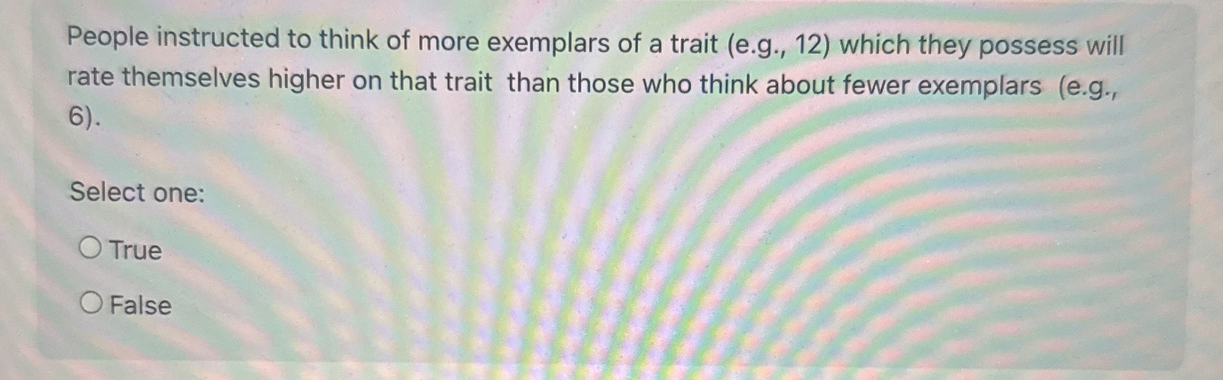 Solved People instructed to think of more exemplars of a | Chegg.com