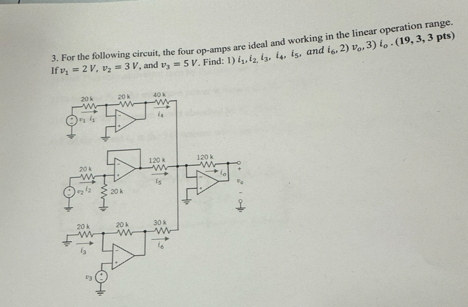 Solved For the following circuit, the four op-amps are ideal | Chegg.com