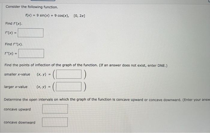 Solved Consider the following function. | Chegg.com