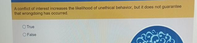 Solved A conflict of interest increases the likelihood of | Chegg.com