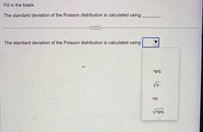 Solved Fill in the blank. The standard deviation of the | Chegg.com