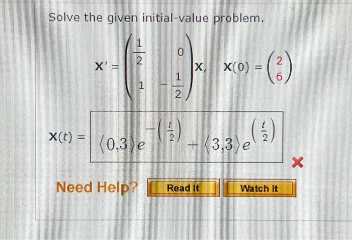 Solved Solve the given initial-value problem. | Chegg.com