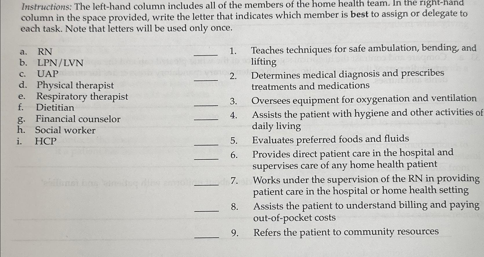 Solved Instructions: The left-hand column includes all of | Chegg.com