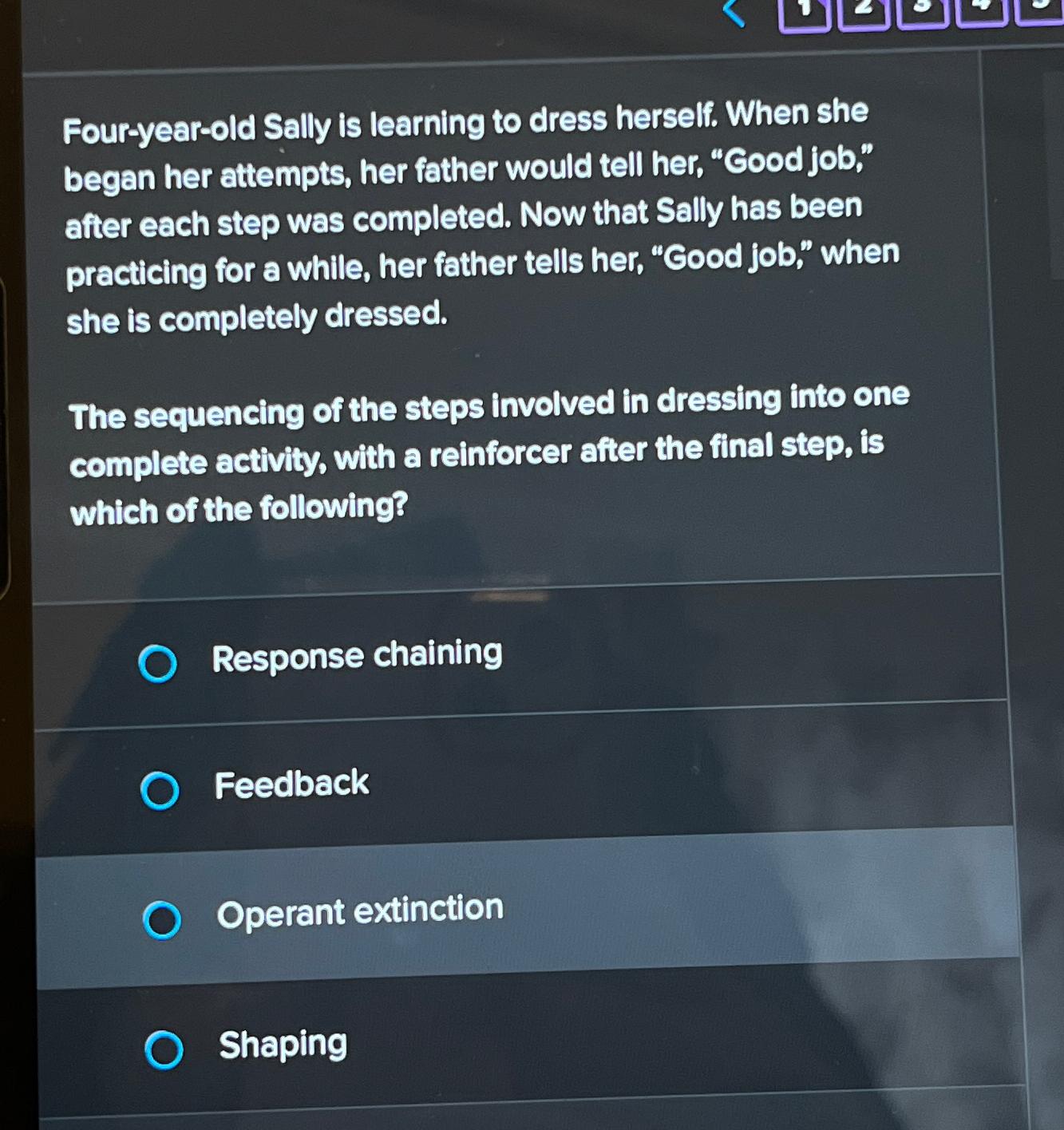 Solved Four-year-old Sally is learning to dress herself. | Chegg.com