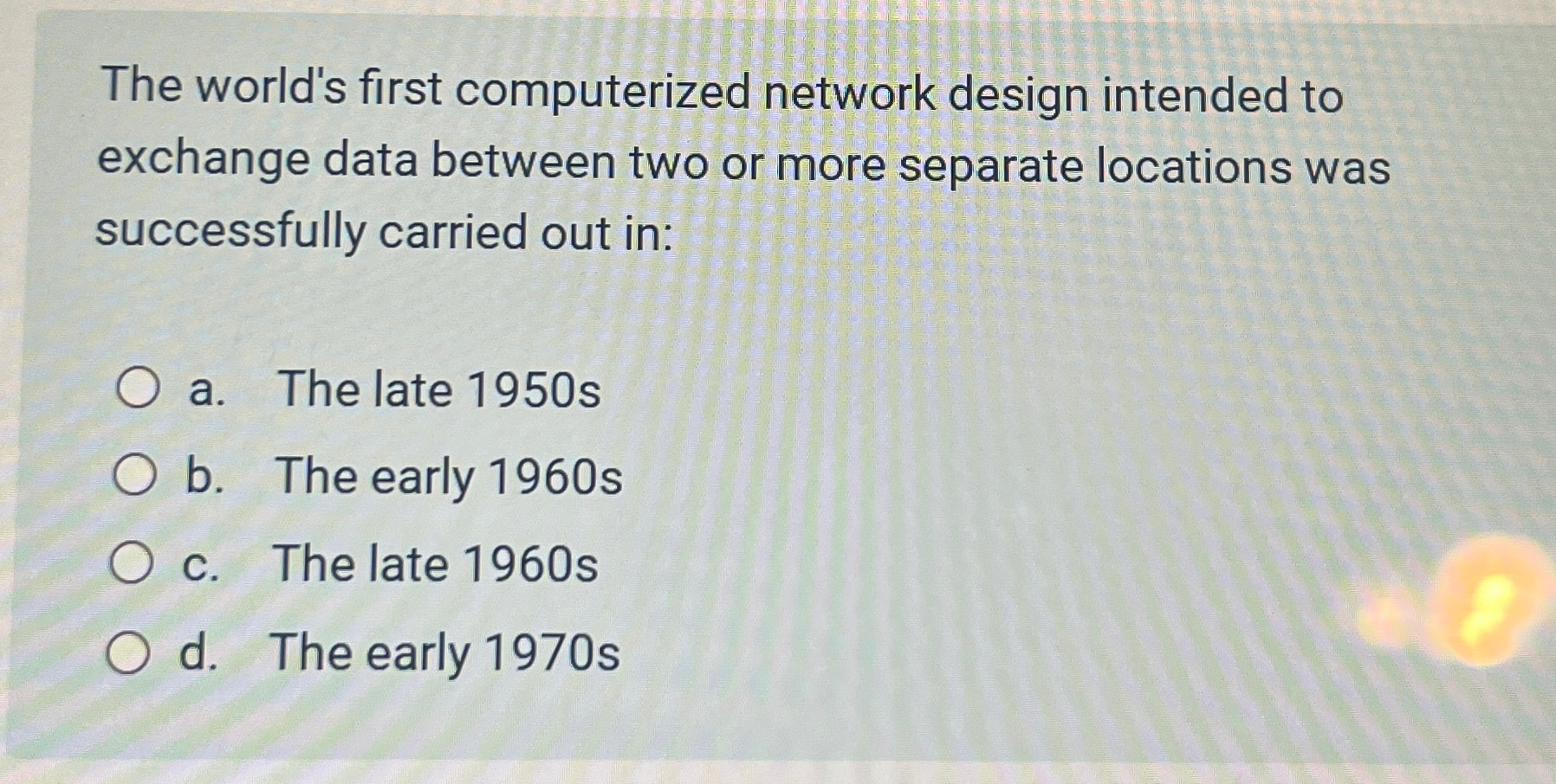 Solved The world's first computerized network design | Chegg.com