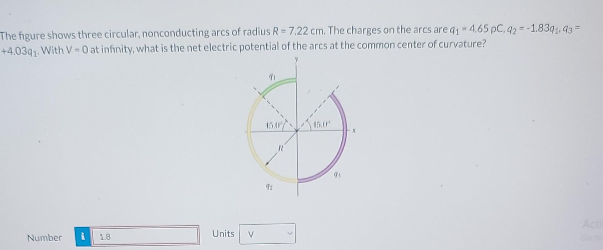 Solved The figure shows three circular, nonconducting arcs | Chegg.com
