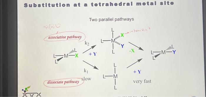 Solved Substitutlon at a tetrahedral metal site Two parallel | Chegg.com