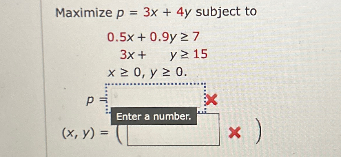 Solved Maximize P 3x 4y ﻿subject