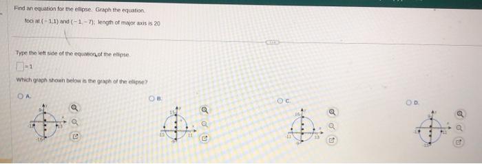 Solved Find an equation for the elipse Graph the equation. | Chegg.com