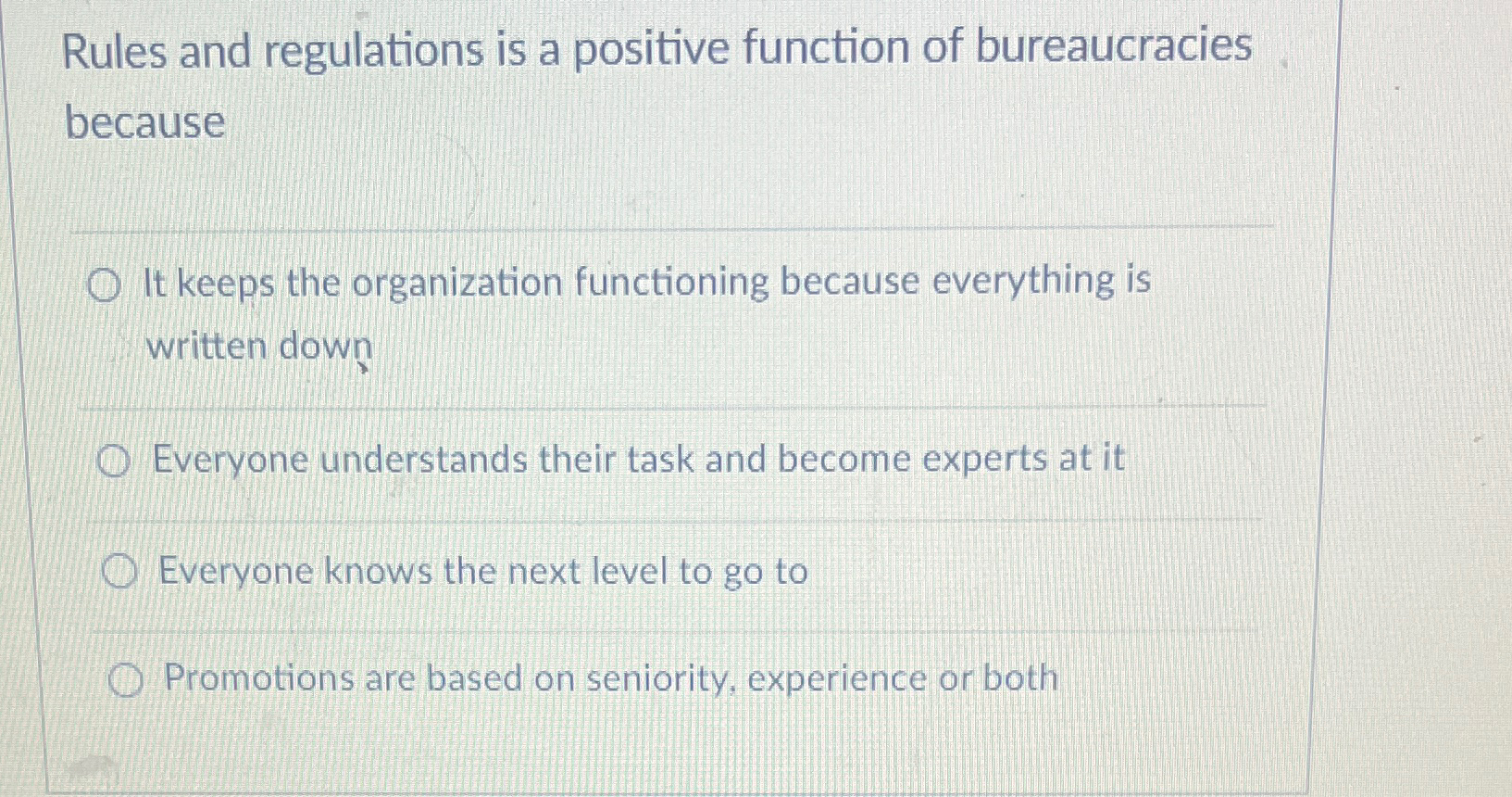 Solved Rules and regulations is a positive function of | Chegg.com