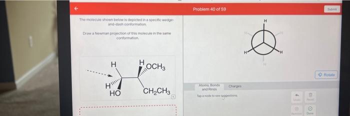 Solved The malecile shewh below is depicted an a spectife | Chegg.com