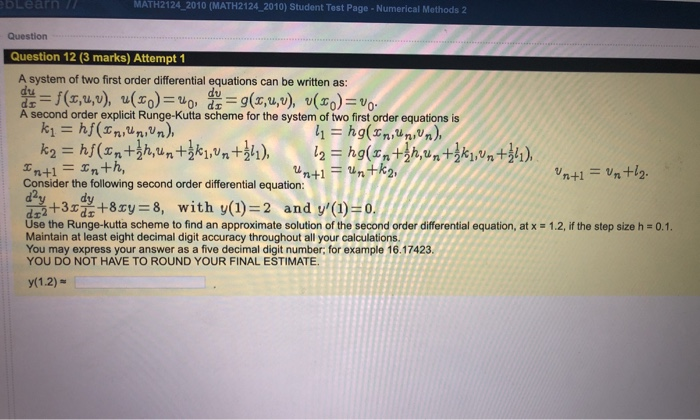 Solved Question Question 1 (2 marks) Attempt 1 Consider the | Chegg.com Solved Question Question 1 (2 marks) Attempt 1 Consider the | Chegg.com