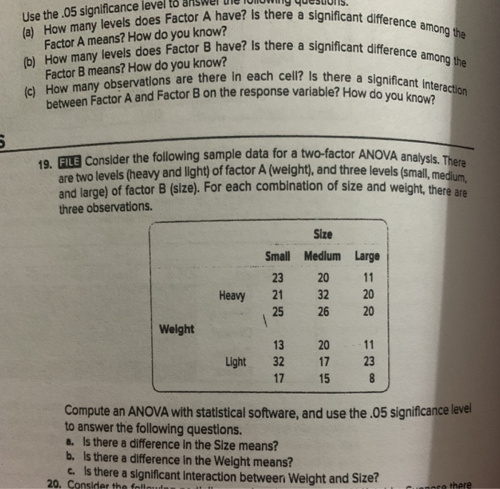 Solved Use the .05 significance level to Factor A means? How | Chegg.com