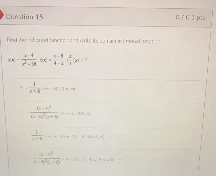 Solved Find the indicated function and write its domain in | Chegg.com