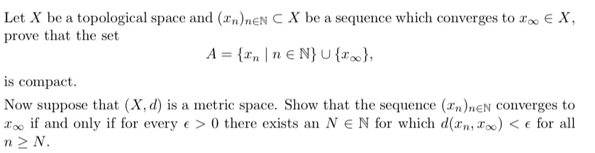 Solved A) ﻿Let x ﻿be a topological space and (xn)ninNsubx be | Chegg.com