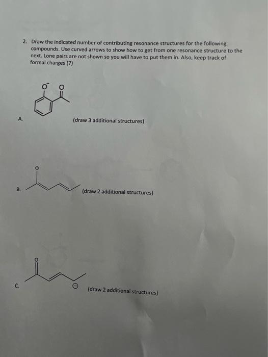 Solved 2. Draw the indicated number of contributing | Chegg.com