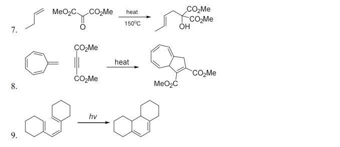 Solved MeOC CO2Me heat CO2Me CO2Me OH 150°C 7. CO2Me heat | Chegg.com
