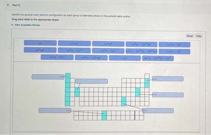 Solved Part C Identity the general outer electron | Chegg.com