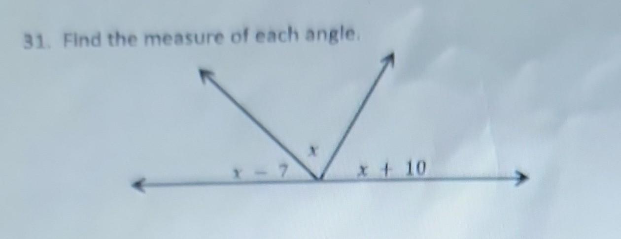 Solved 31. Find the measure of each angle. | Chegg.com