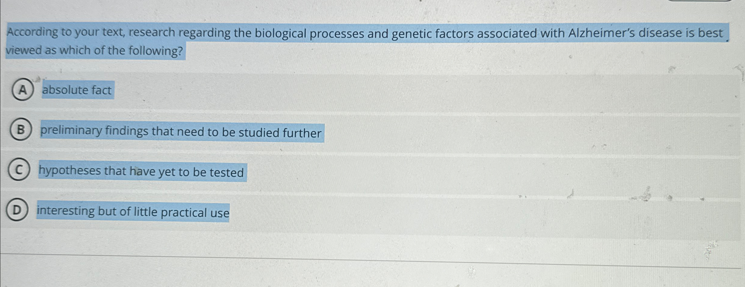 Solved According to your text, research regarding the | Chegg.com